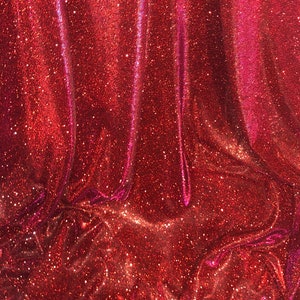 1 MTR Red Sparkly Glitter Stretch Moonlight Fabric 58”wide Dress ...