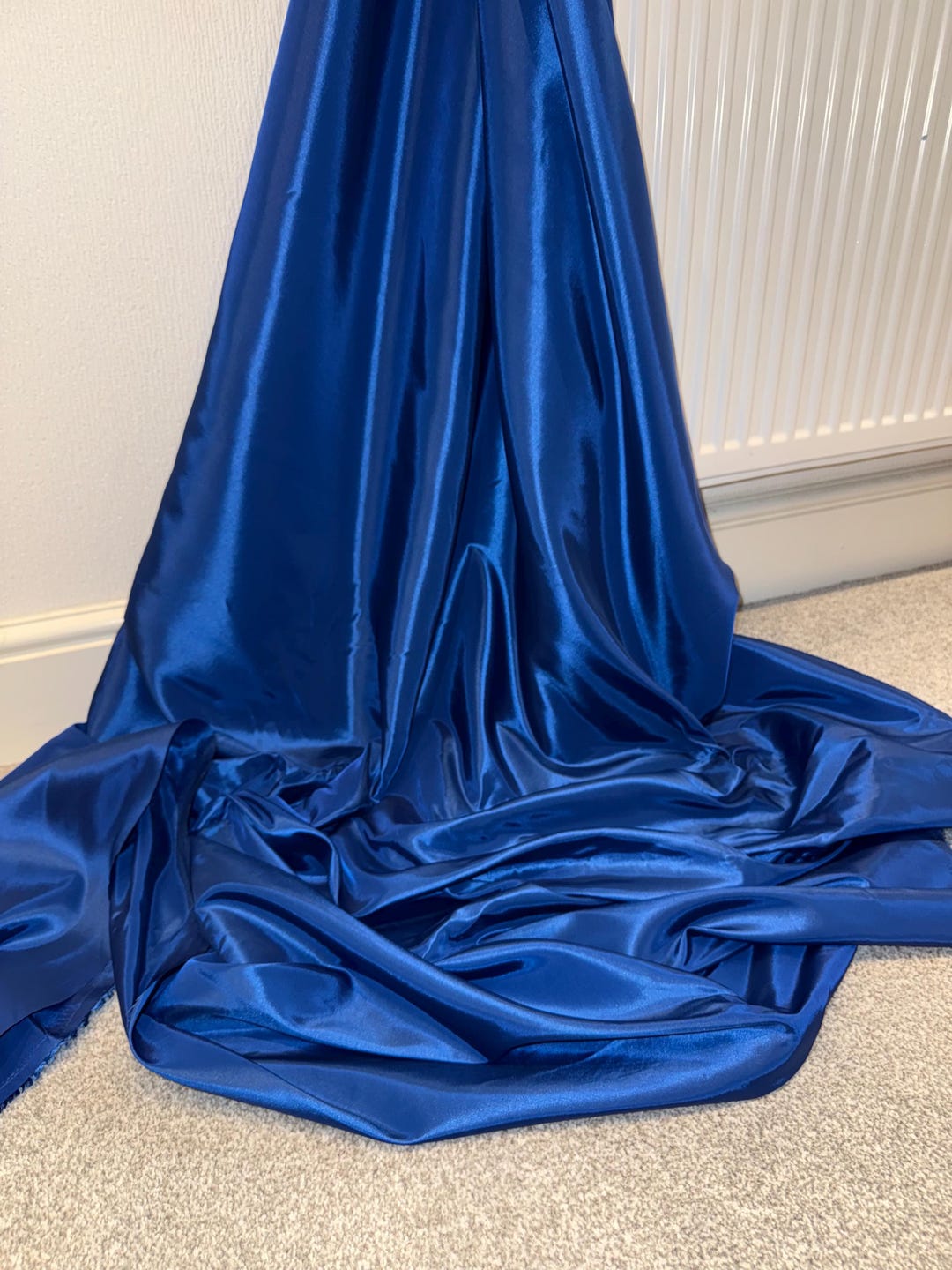 1 Meter Shiny Royal Blue Crispy Taffeta Fabric 58” Wide Dressmaking ...