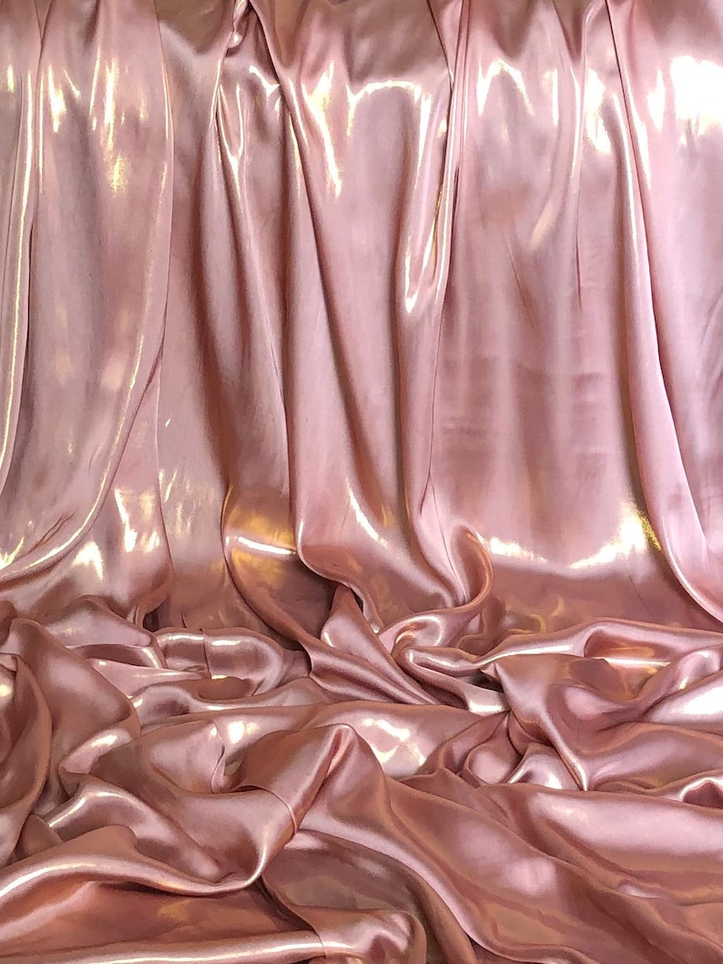 1 Meter Shiny Pearl Peach/gold Wet Look Shimmer Satin Fabric - Etsy
