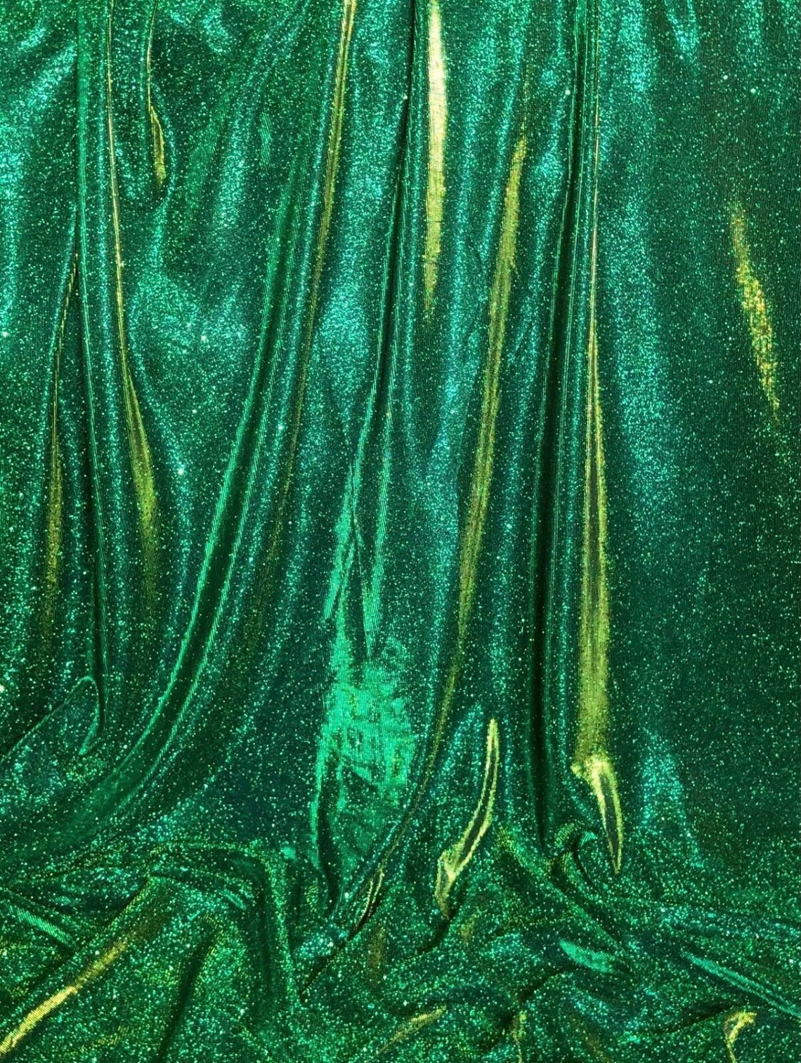 1 MTR Emerald Green Sparkly Glitter Stretch Moonlight Fabric - Etsy