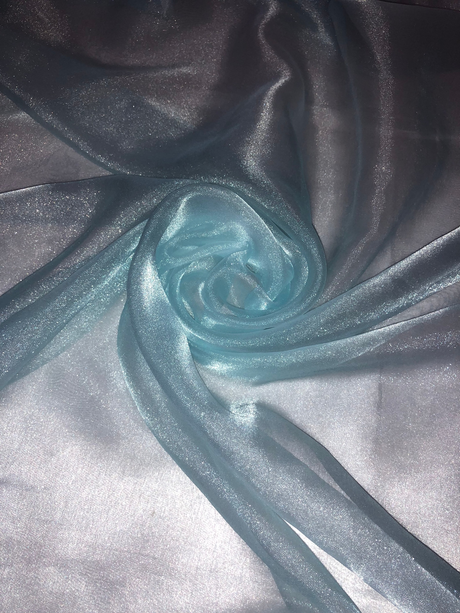 1 Meter Sky Blue Crystal Organza Fabric 58” Wide Dress Bridal ...