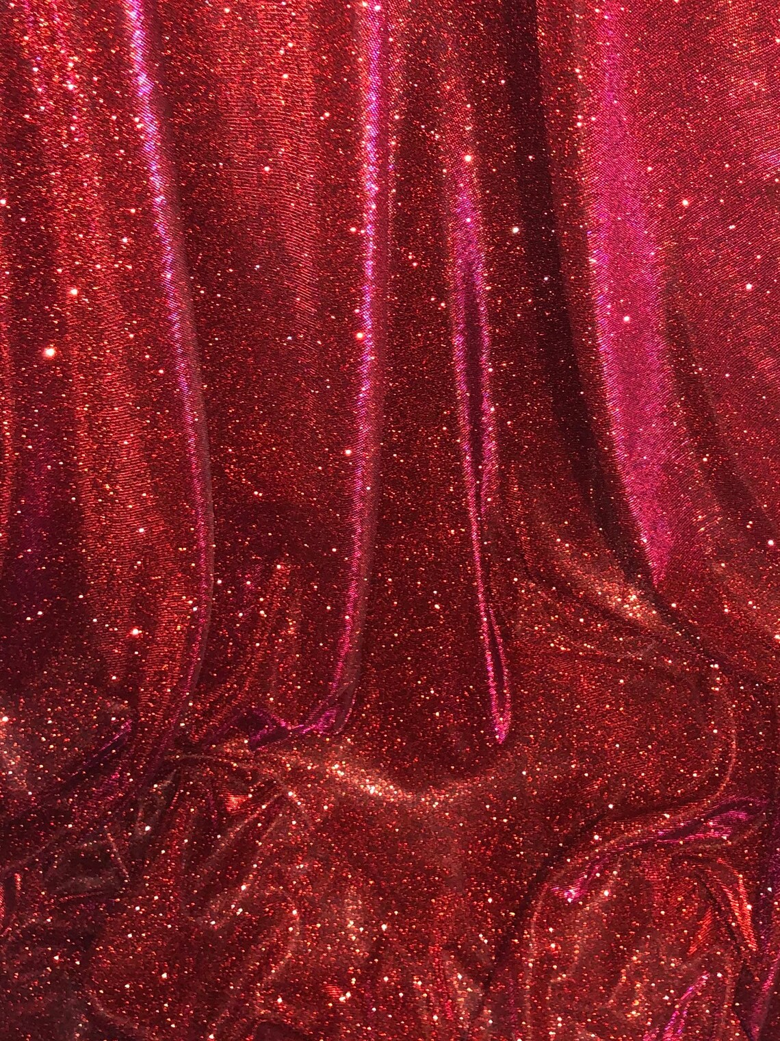 1 MTR Red Sparkly Glitter Stretch Moonlight Fabric 58”wide Dress ...