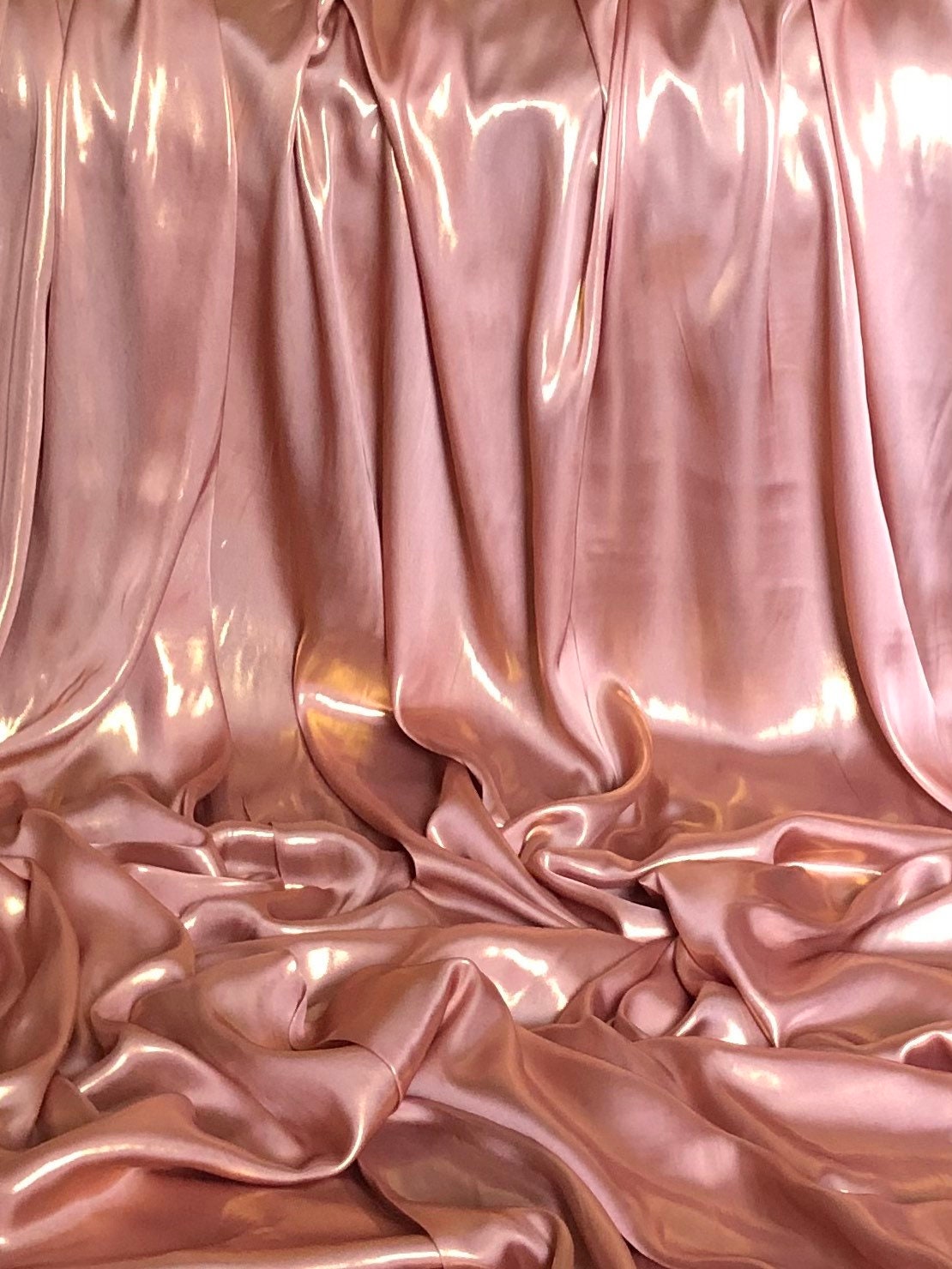 1 Meter Shiny Pearl Peach/gold Wet Look Shimmer Satin Fabric - Etsy