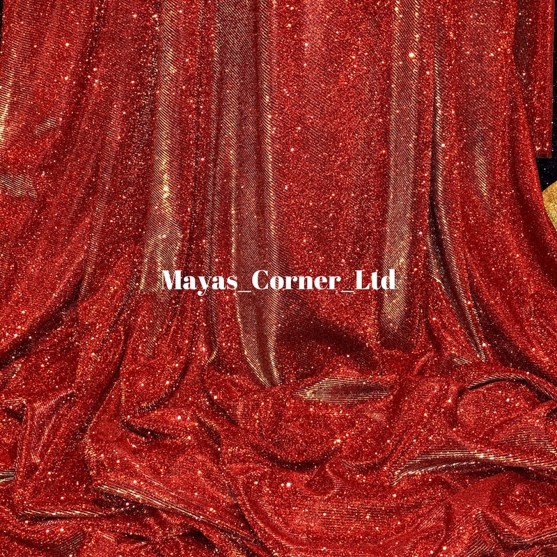 Red Gold Fabric - Etsy