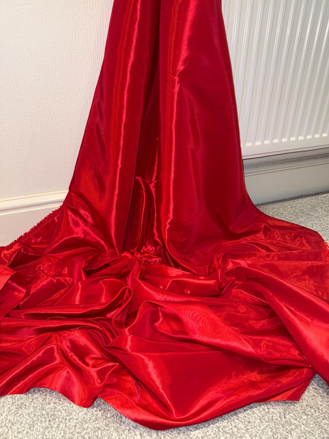 1 Meter Shiny Red Crispy Taffeta Fabric 58” Wide Dressmaking ...