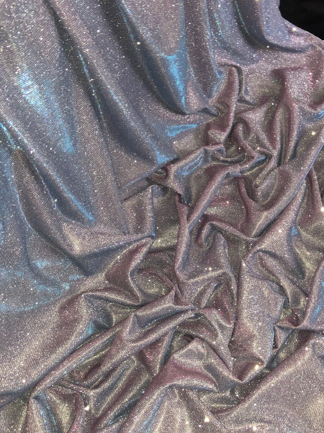 1 MTR Silver/blue/pink Sparkly Glitter Moonlight Fabric 58”wide Dress ...