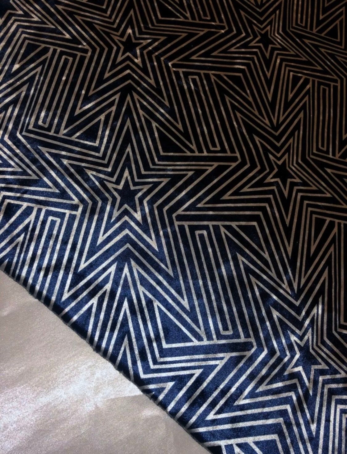 1 Meter Navy/Silver Star Print Stretch velvet fabric 58 Wide | Etsy