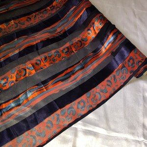 1 Meter Navy/rust Animal Print Chiffon Fabric 58” Wide Semi Transparent ...