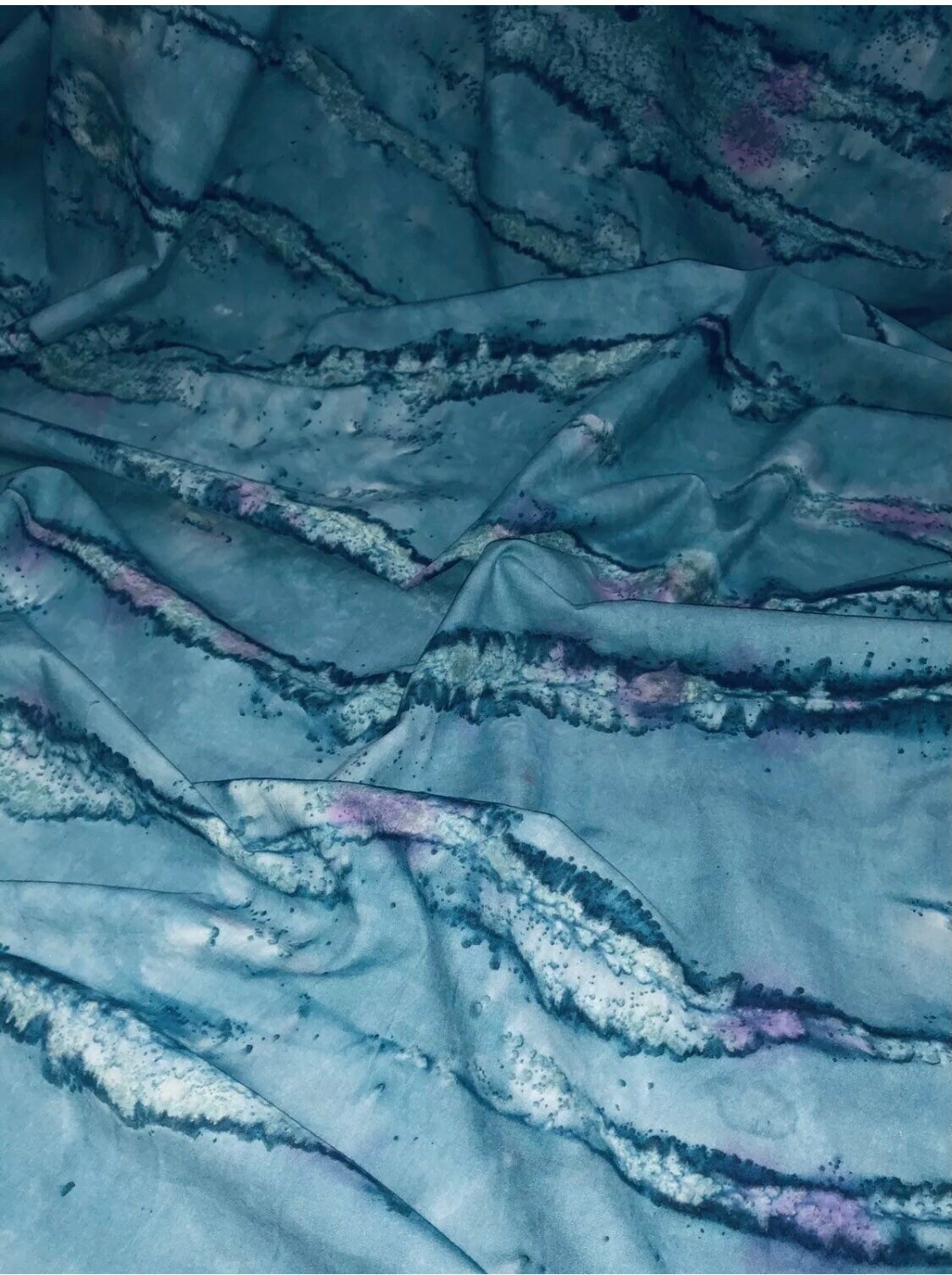 1 Meter Turquoise/Purple Tye & Dye Print 100% Pure Cotton | Etsy