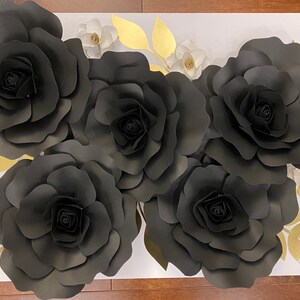 Black Paper Flower Rose - Etsy