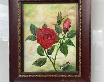 Red Rose Painting | Etsy
