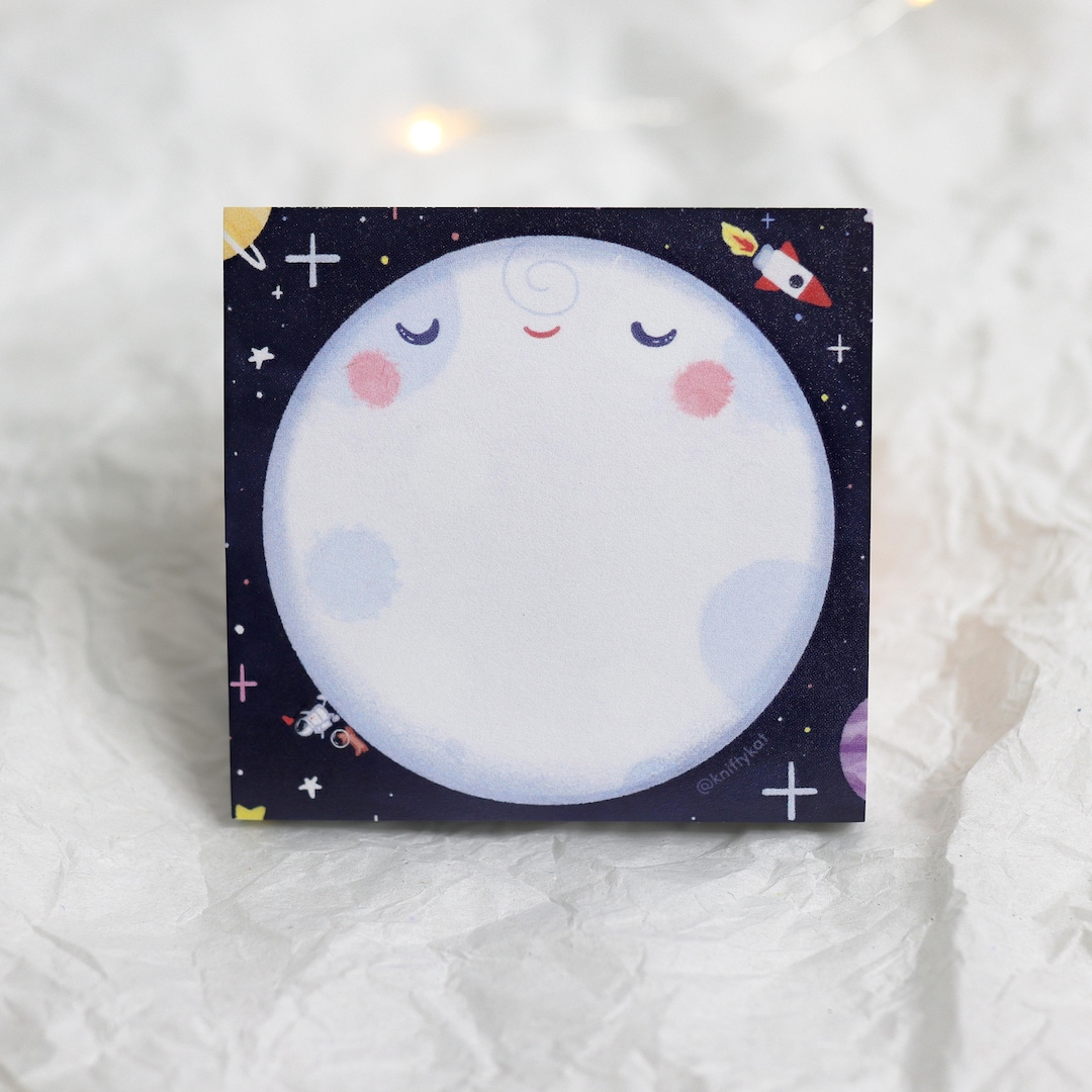 Cute Moon Sticky Notes | 3x3 Note Pad | Star Sticky Notes | Space and ...