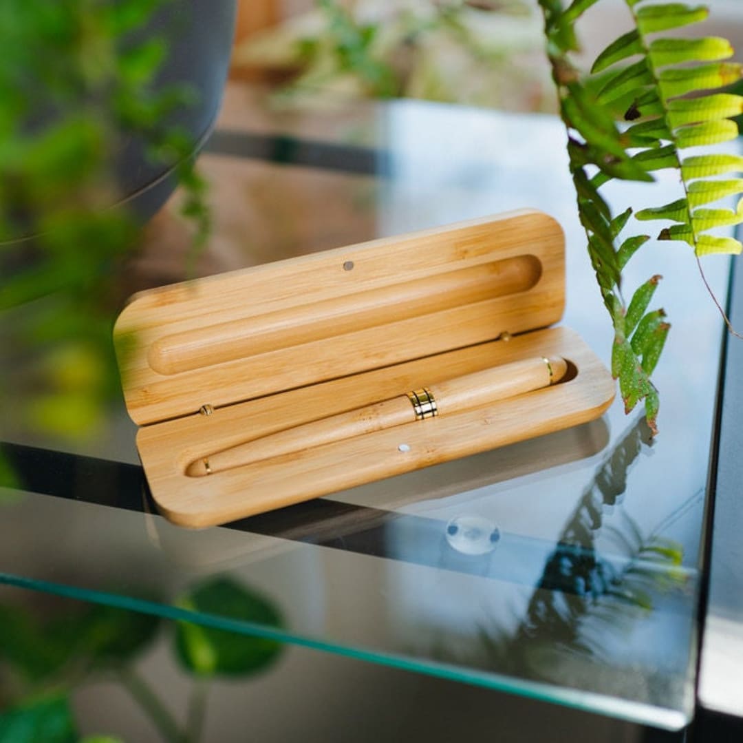 Bamboo Pen Case | Earth Friendly | Custom Gift | Writing | Compostable ...