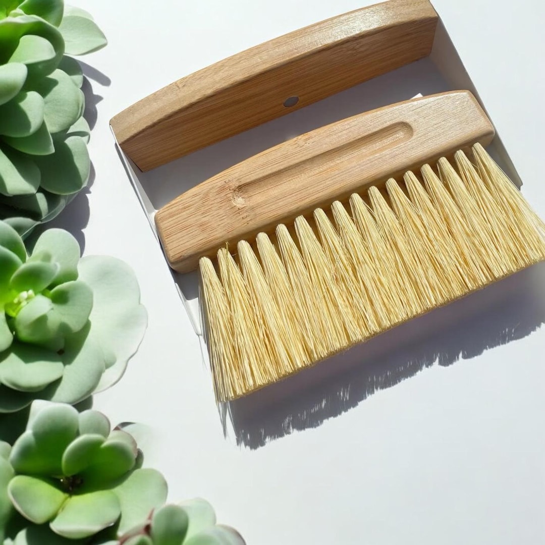 Bamboo Dustpan and Brush Set | Desk Cleaning Tool | Natural Sisal ...
