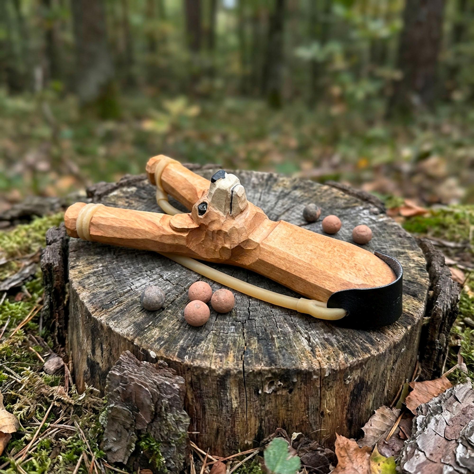 Wooden Animal Slingshot Toy for Kids: Outdoor Elastic Catapult - Etsy