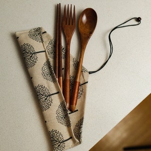 Coconut Cutlery Set on the Go Sustainable Travel Eco - Etsy
