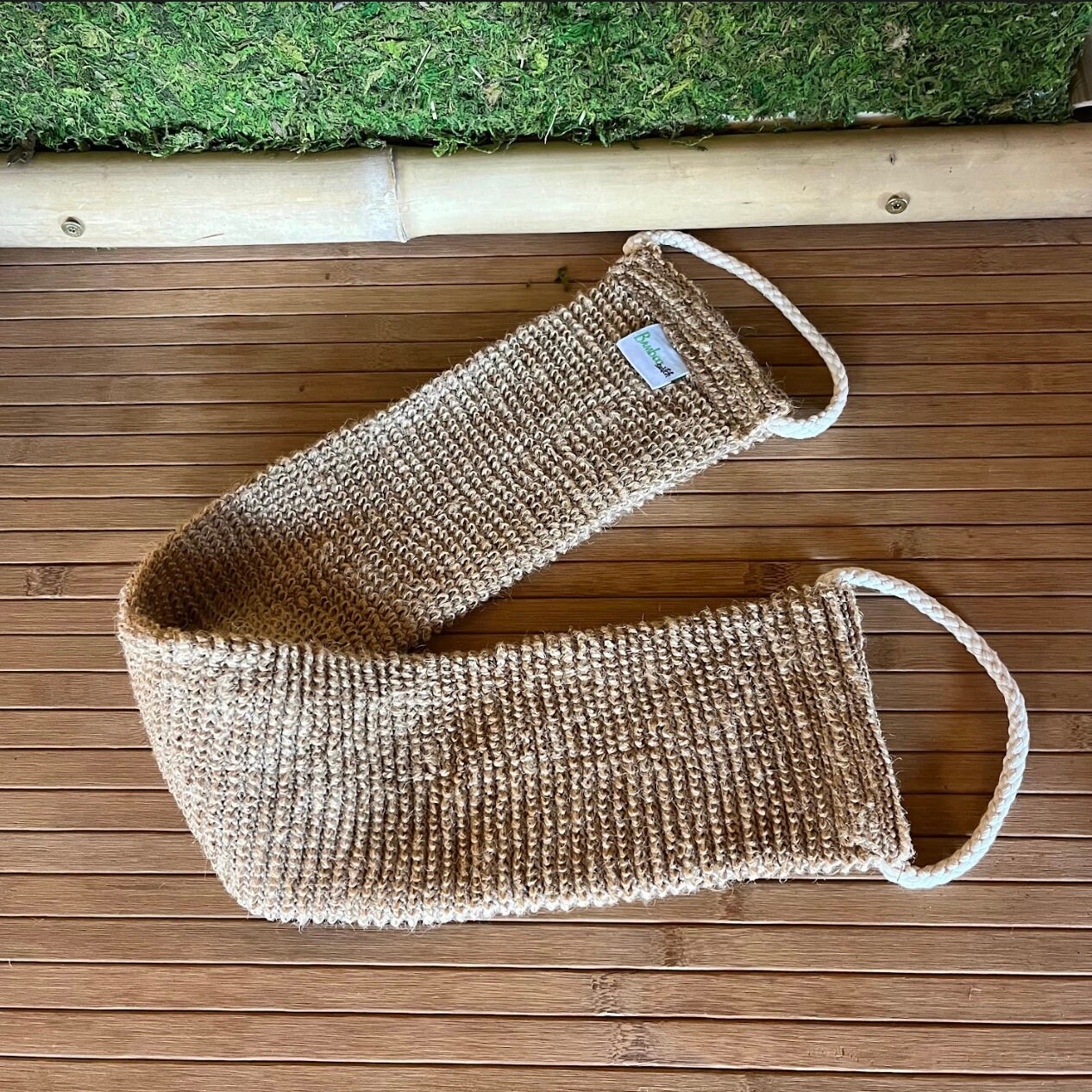 Natural Sisal Back Scrubber Strap – Exfoliating Linen Back Scrub for ...