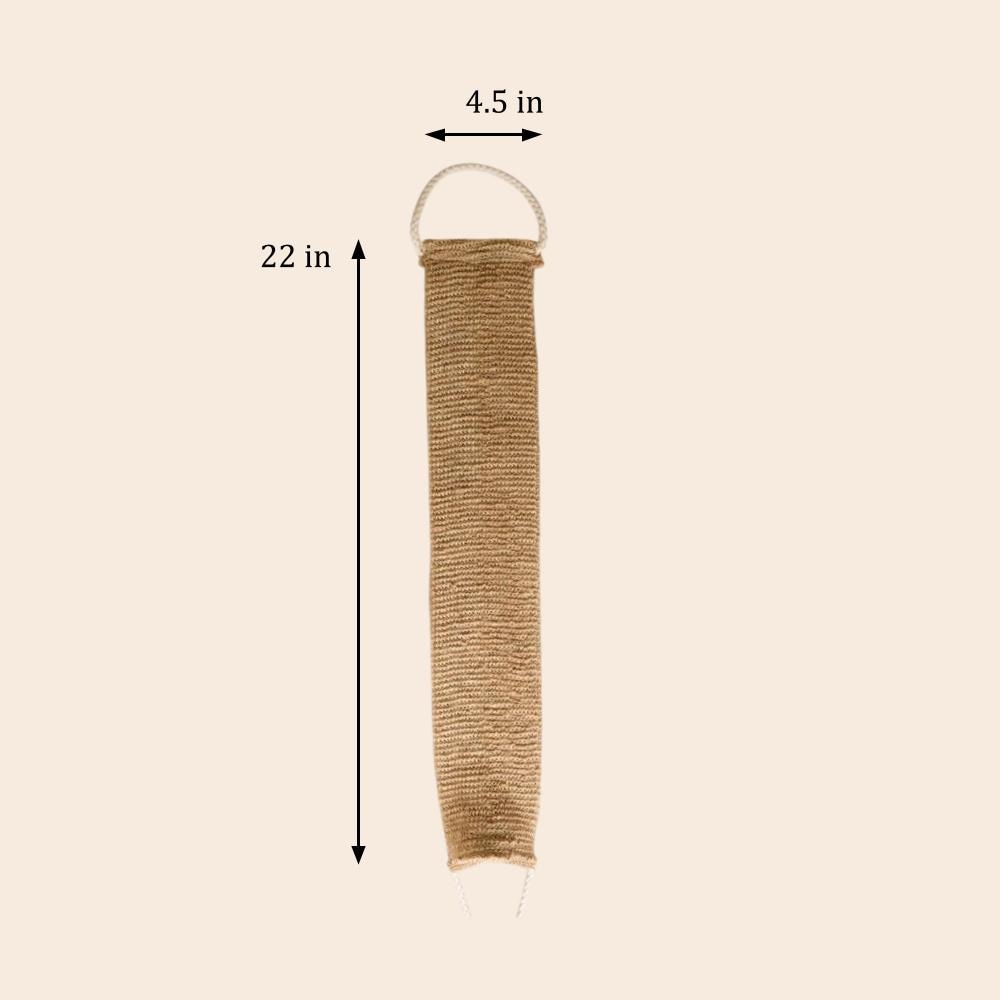 Natural Sisal Back Scrubber Strap – Exfoliating Linen Back Scrub for ...
