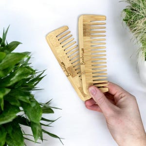 Bamboo Wide Tooth Detangling Comb | Natural | Plastic Free | Curly Hair ...
