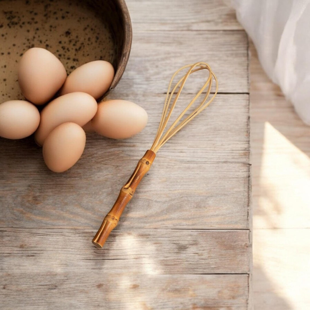 Bamboo Root Whisk | Kitchen Essential Tool | Baking & Cooking - Etsy