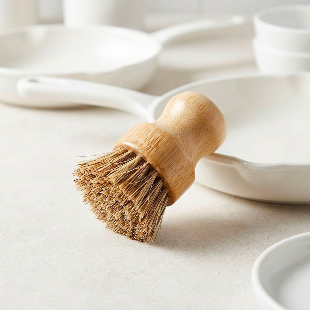 Set of 3 Bamboo Pot Scrubber, Eco-friendly Pan Brush, Natural Dish ...