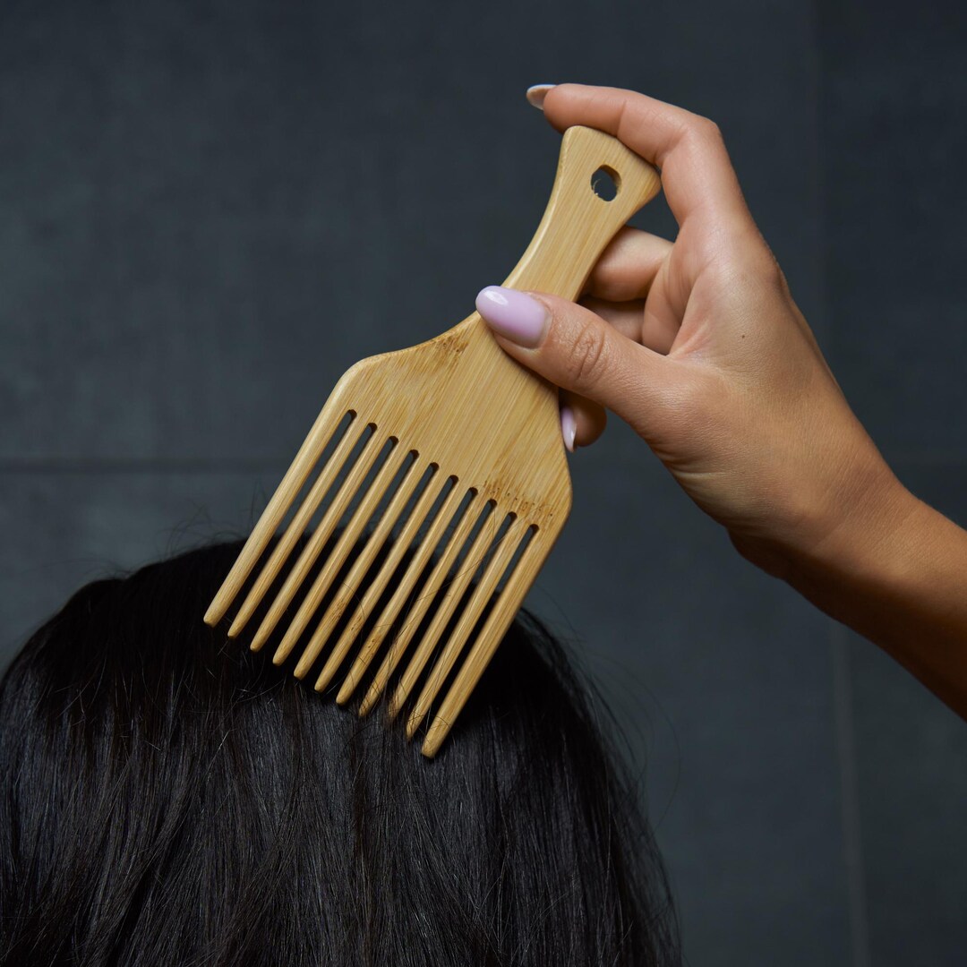 Bamboo Hair Pick for All Hair Types - Etsy