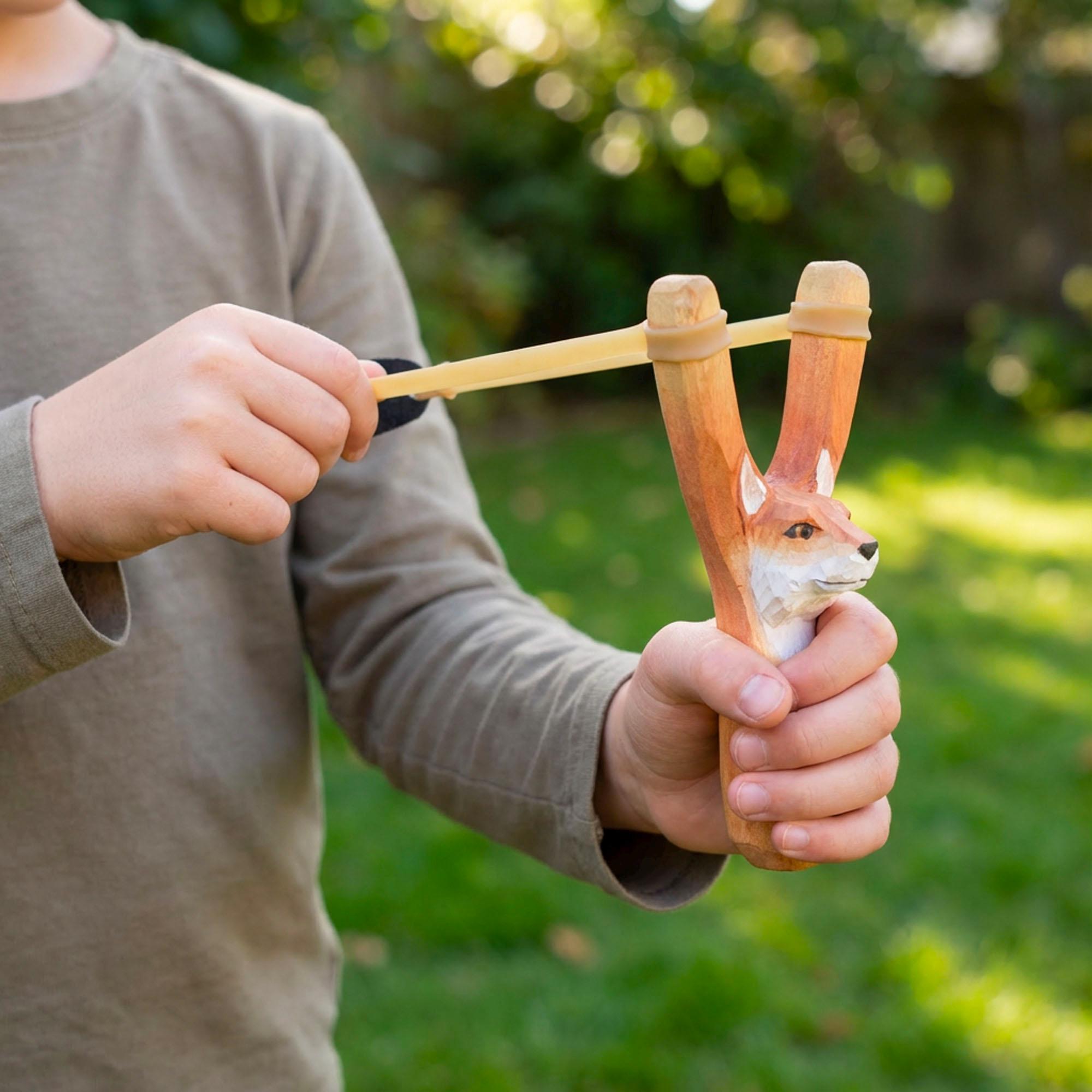 Wooden Animal Slingshot Toy for Kids: Outdoor Elastic Catapult - Etsy