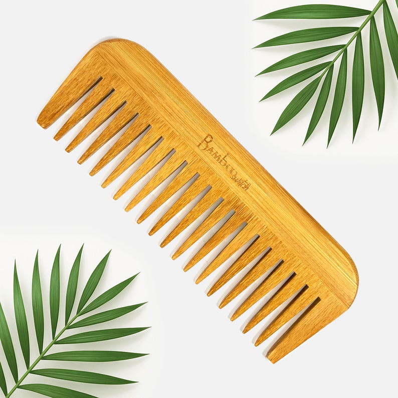 Eco Friendly Bamboo Wide Tooth Comb: Detangling Hair Accessory - Etsy