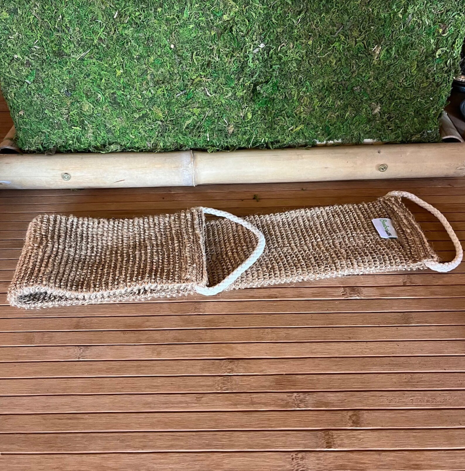 Natural Sisal Back Scrubber Strap – Exfoliating Linen Back Scrub for ...