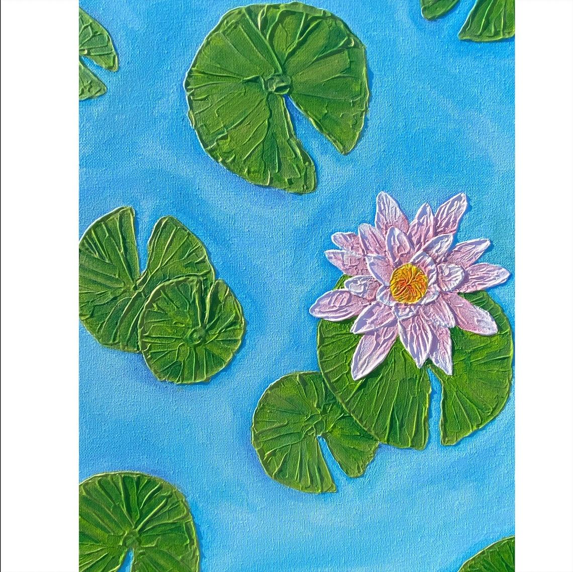 Water Lilies Original Painting Texture - Etsy