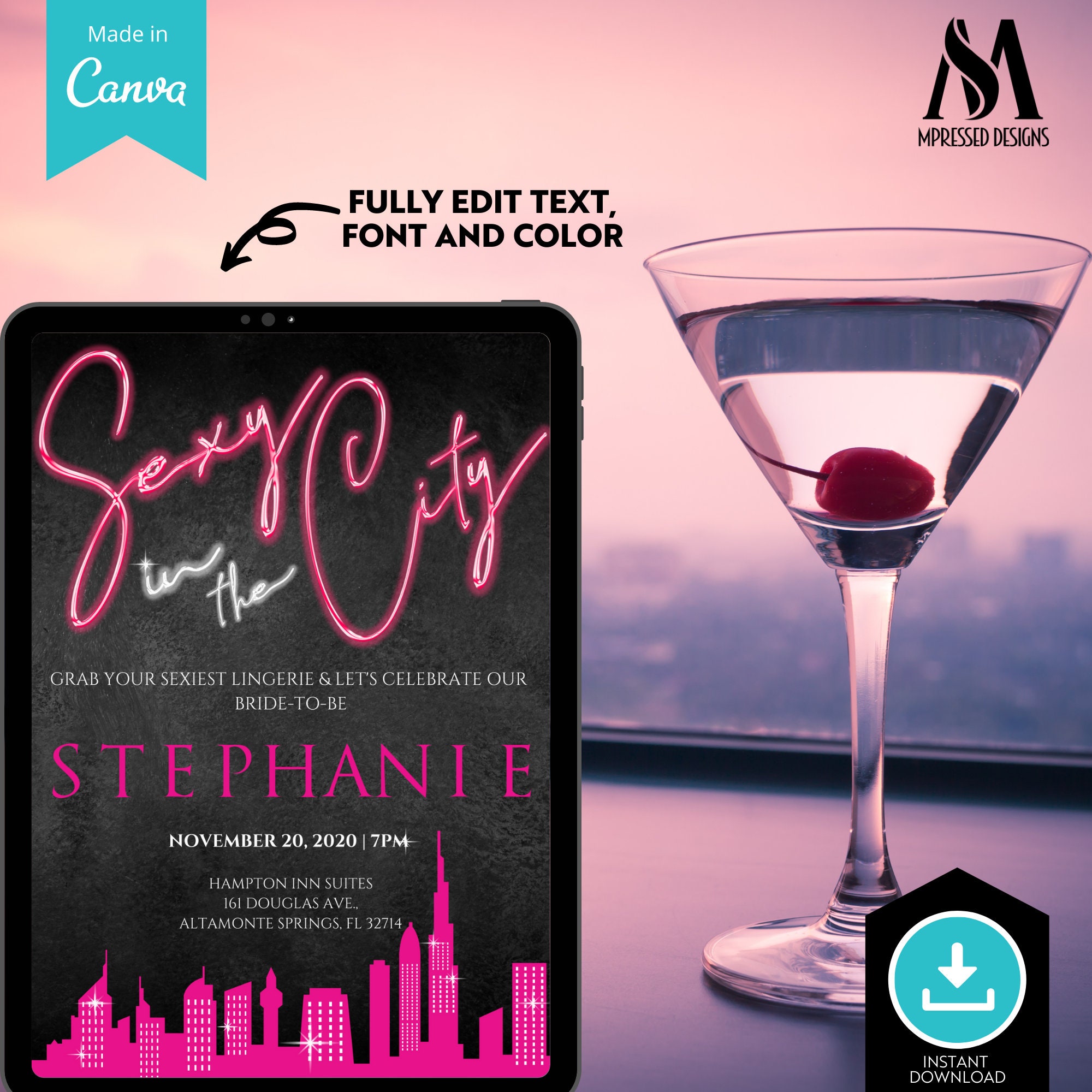 Sex And The City Themed Party Invitation Instant Download Etsy