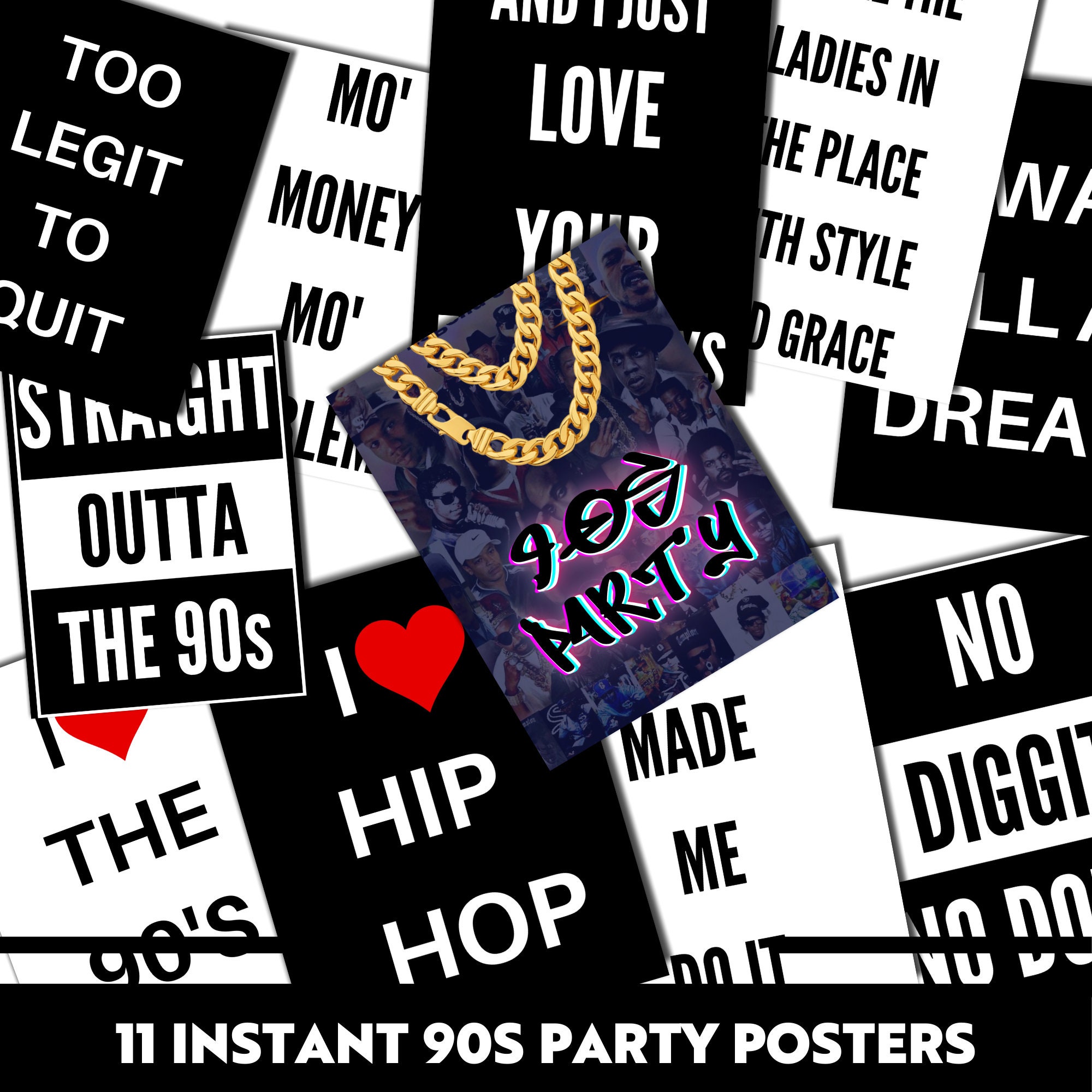 90s Party Printables House Party Instant Download/ 1990s - Etsy