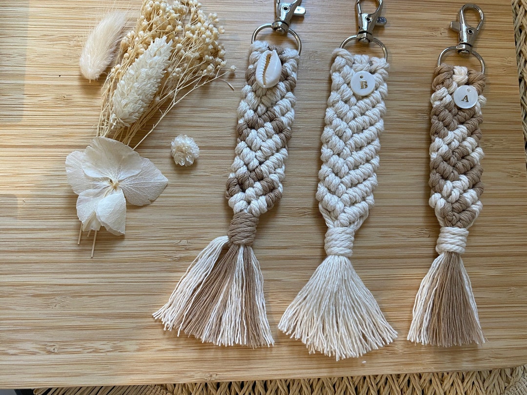 Customizable Macramé Key Ring Bag Charm - Etsy