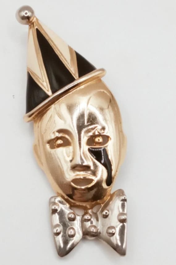 1950s Pierrot Brooch 1950s Clown Brooch David Bowie s… - Gem