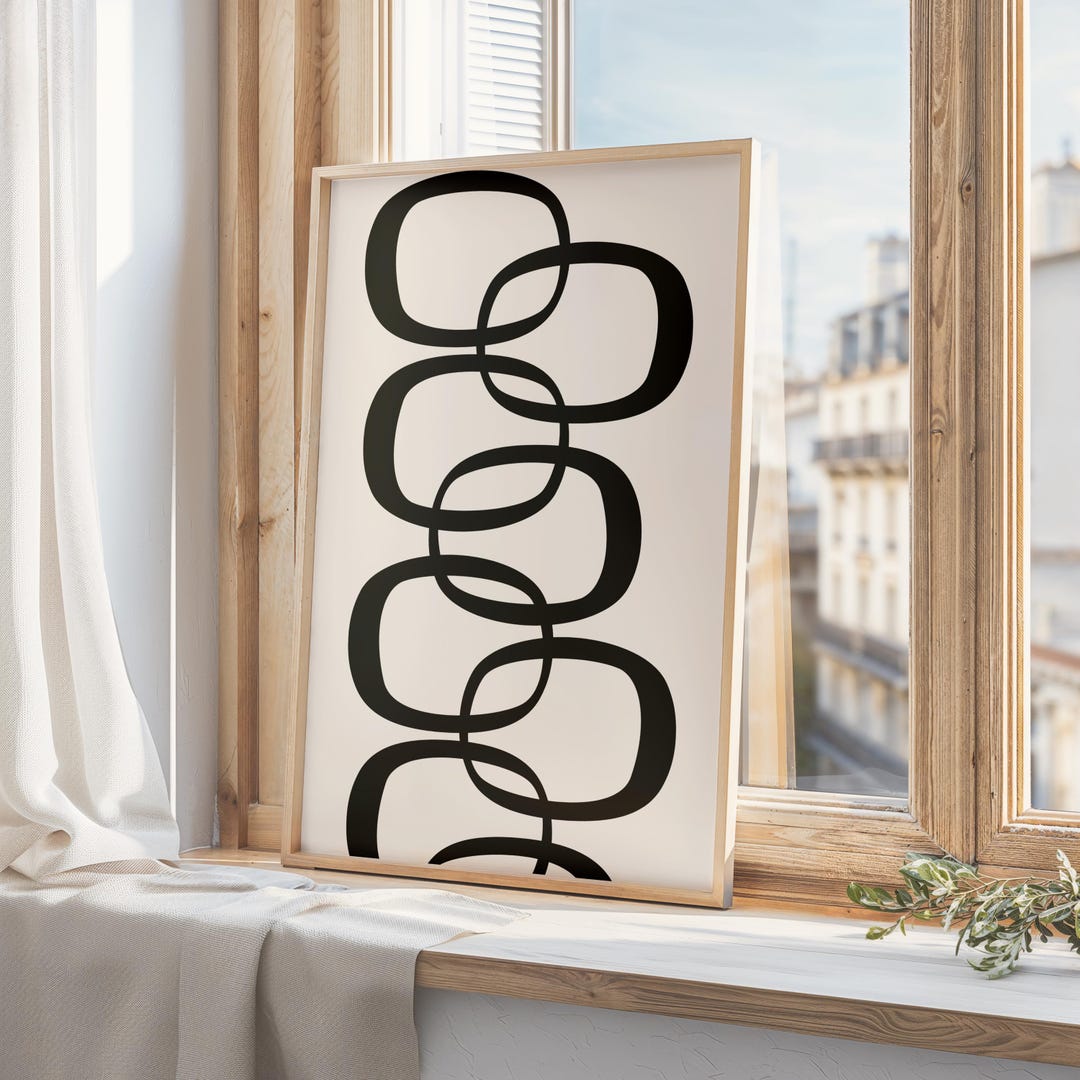 Minimalist Lines Art, Geometric Print, Instant Download, Beige Black ...