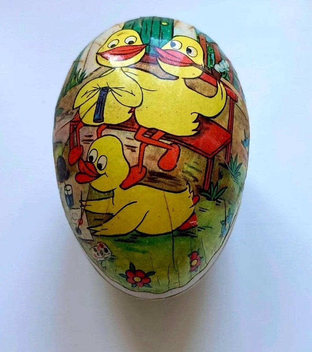 Vintage Papier Mache German Easter Egg Gift Box GDR Candy Chocolate ...