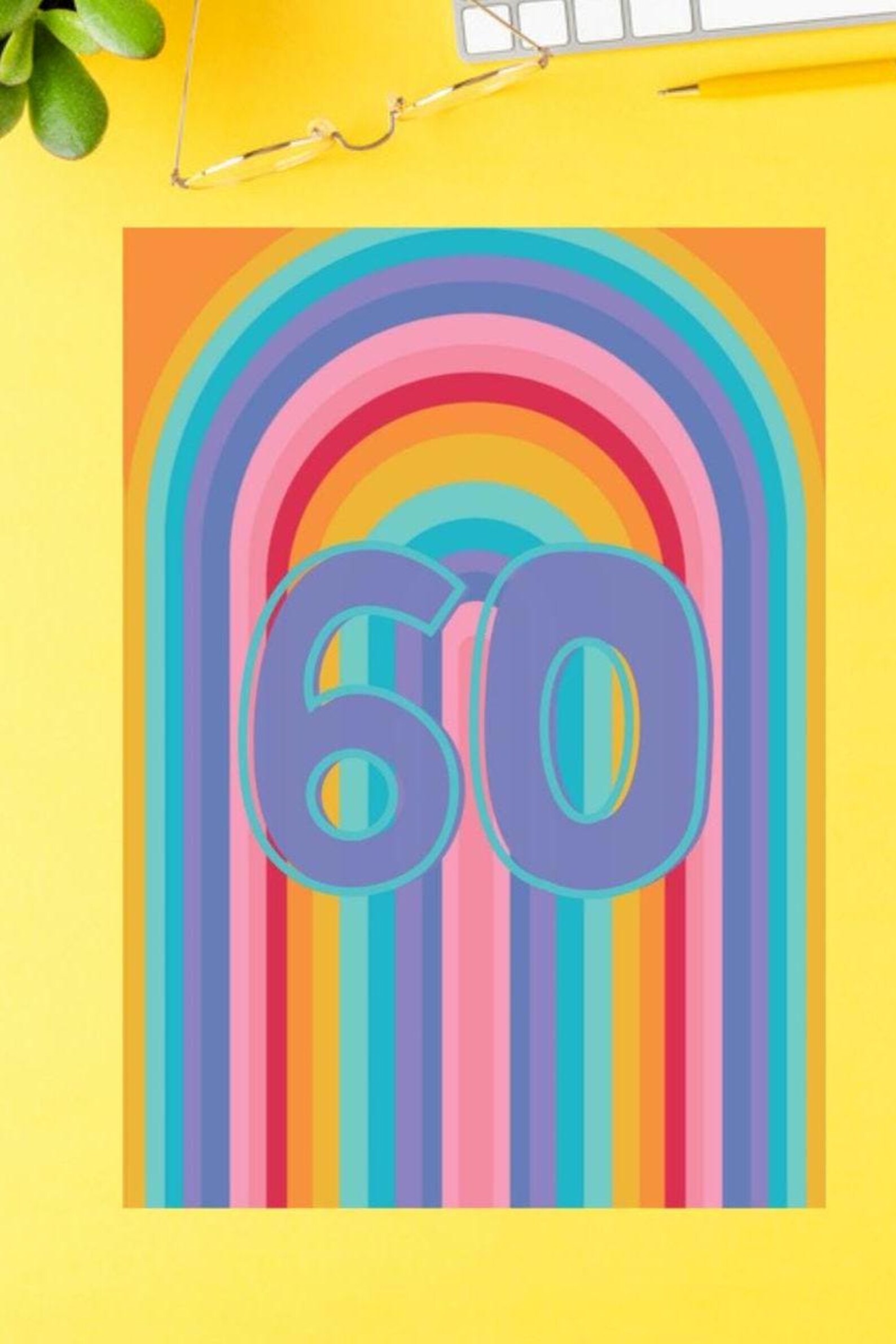 Instant Download Retro 60th Birthday Card Sixty Birthday Card Fun ...