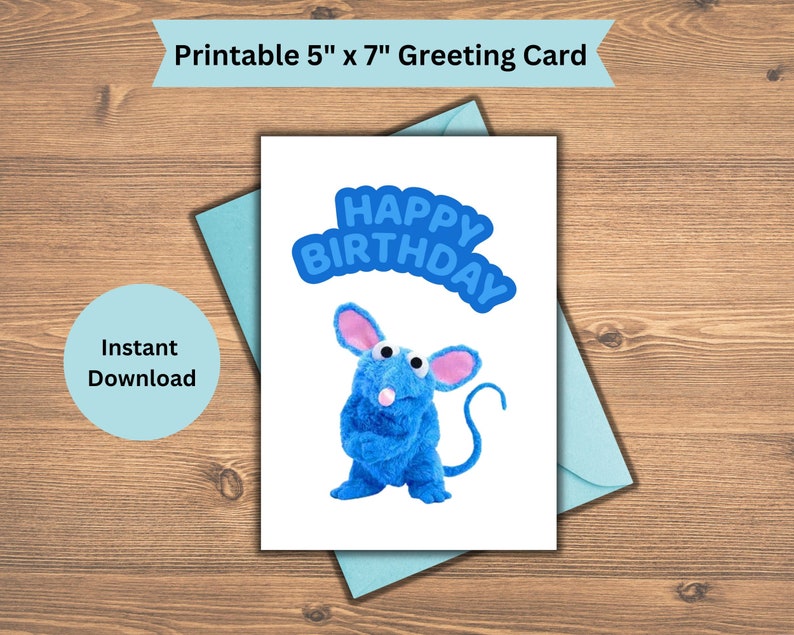 Instant Download Bear in the Big Blue House Tutter Birthday Card for ...