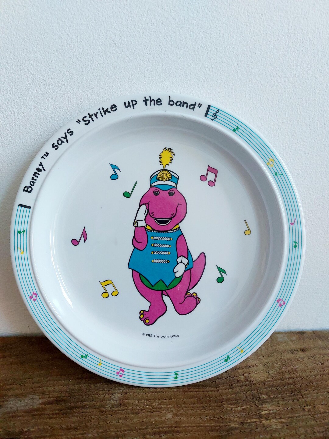 Barney Plate From 1992 "barney Says 'strike up the Band" Kid's Dining ...