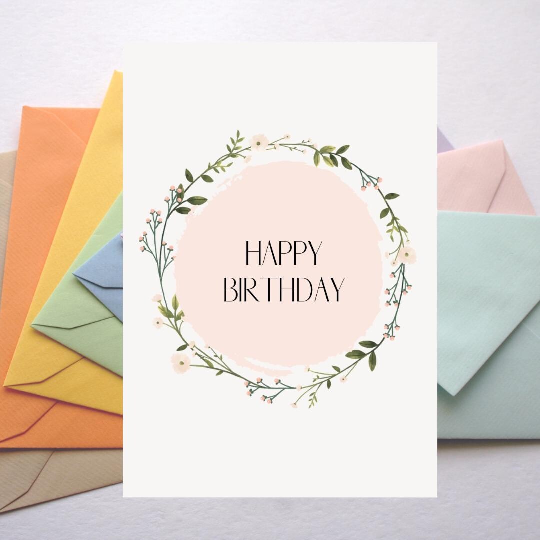 Instant Download Elegant Birthday Card Floral Card Classy Birthday Card ...