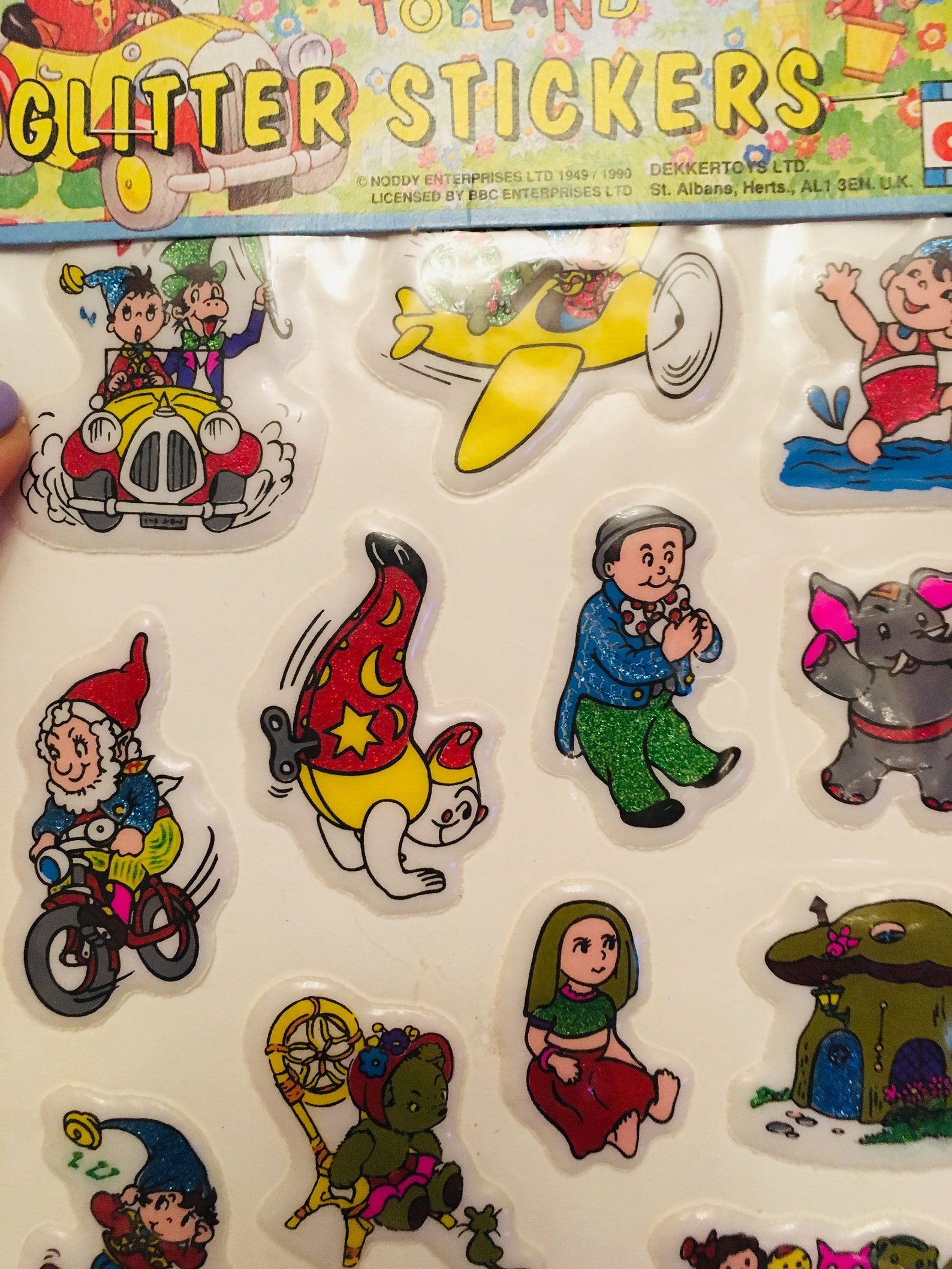 Vintage 1990 Puff Glitter Noddy Stickers in Original Packaging the ...