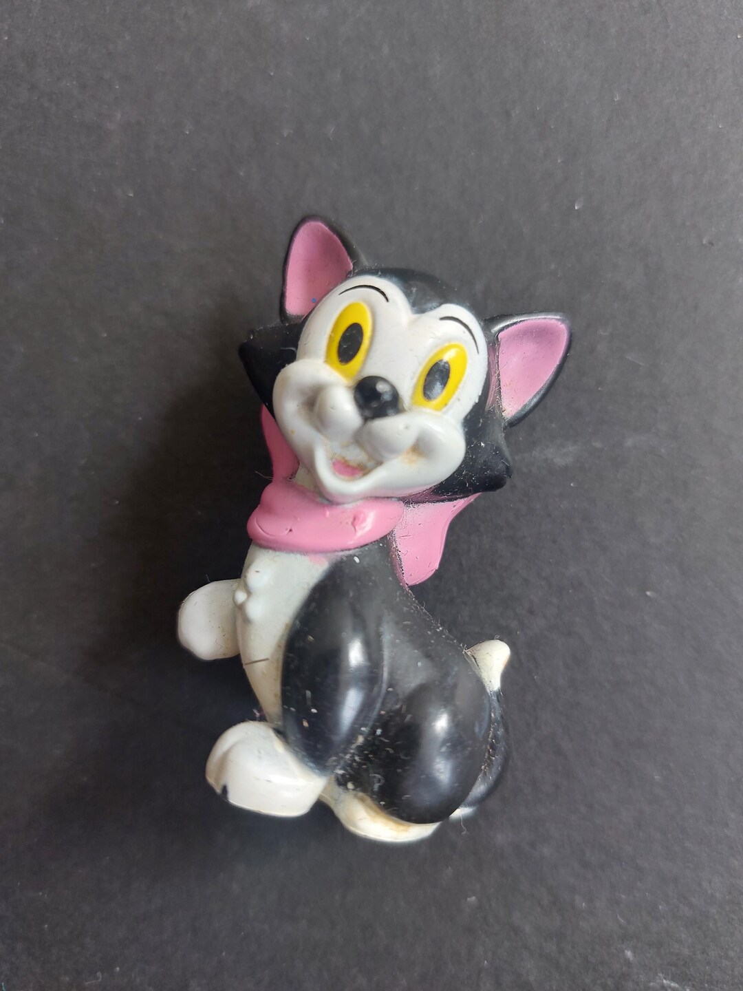 Disney Pinocchio Figaro Black Cat Cake Topper Toy Figure Pvc PINK Bow ...