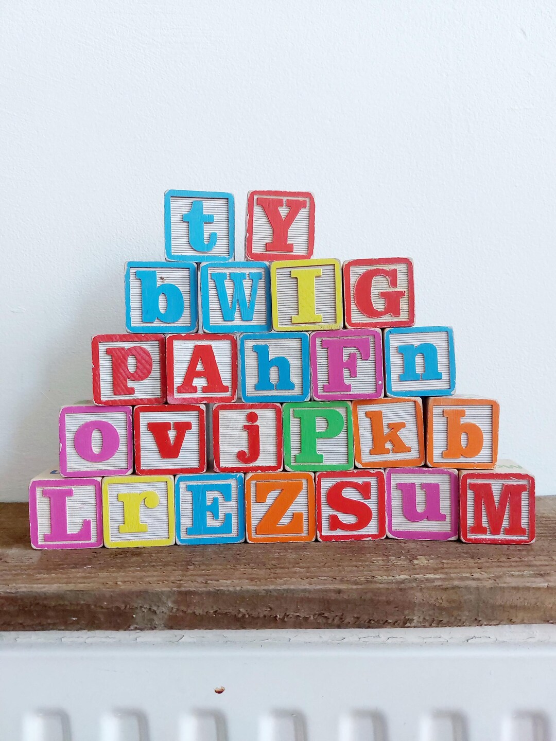 Vintage 1950-60s Mid Century Modern Alphabet Wood Building Learning ...