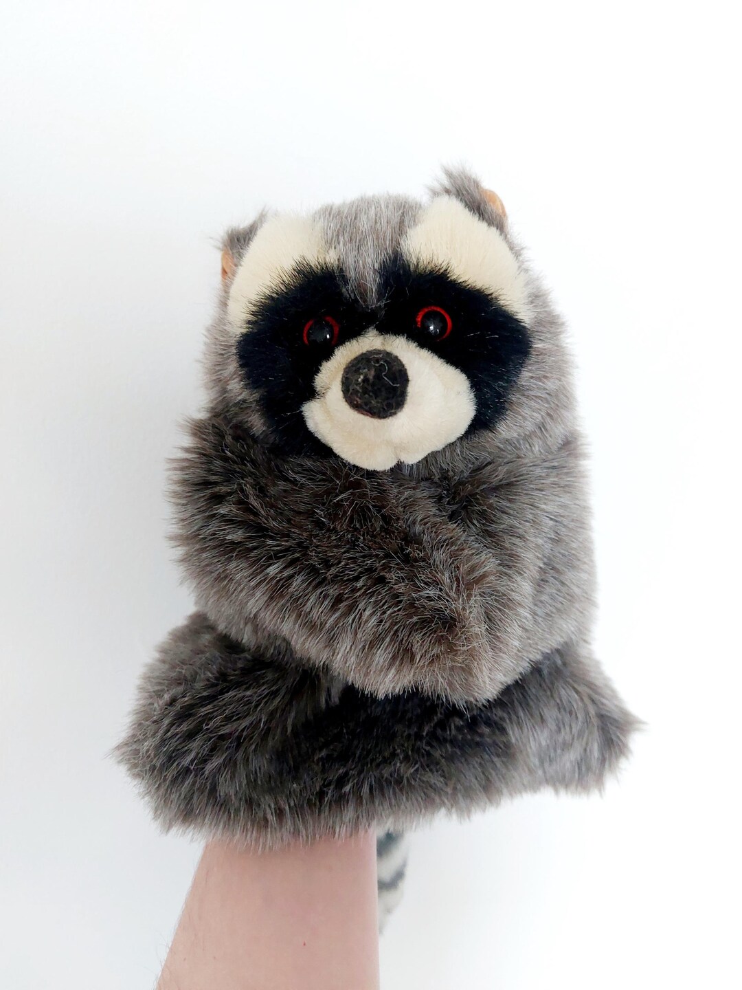 Charming Vintage Raccoon Hand Puppet Perfect for Kids' Playtime Plush ...