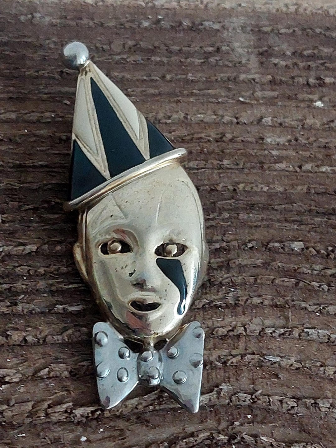 1950s Pierrot Brooch 1950s Clown Brooch David Bowie Sad Clown Harlequin ...