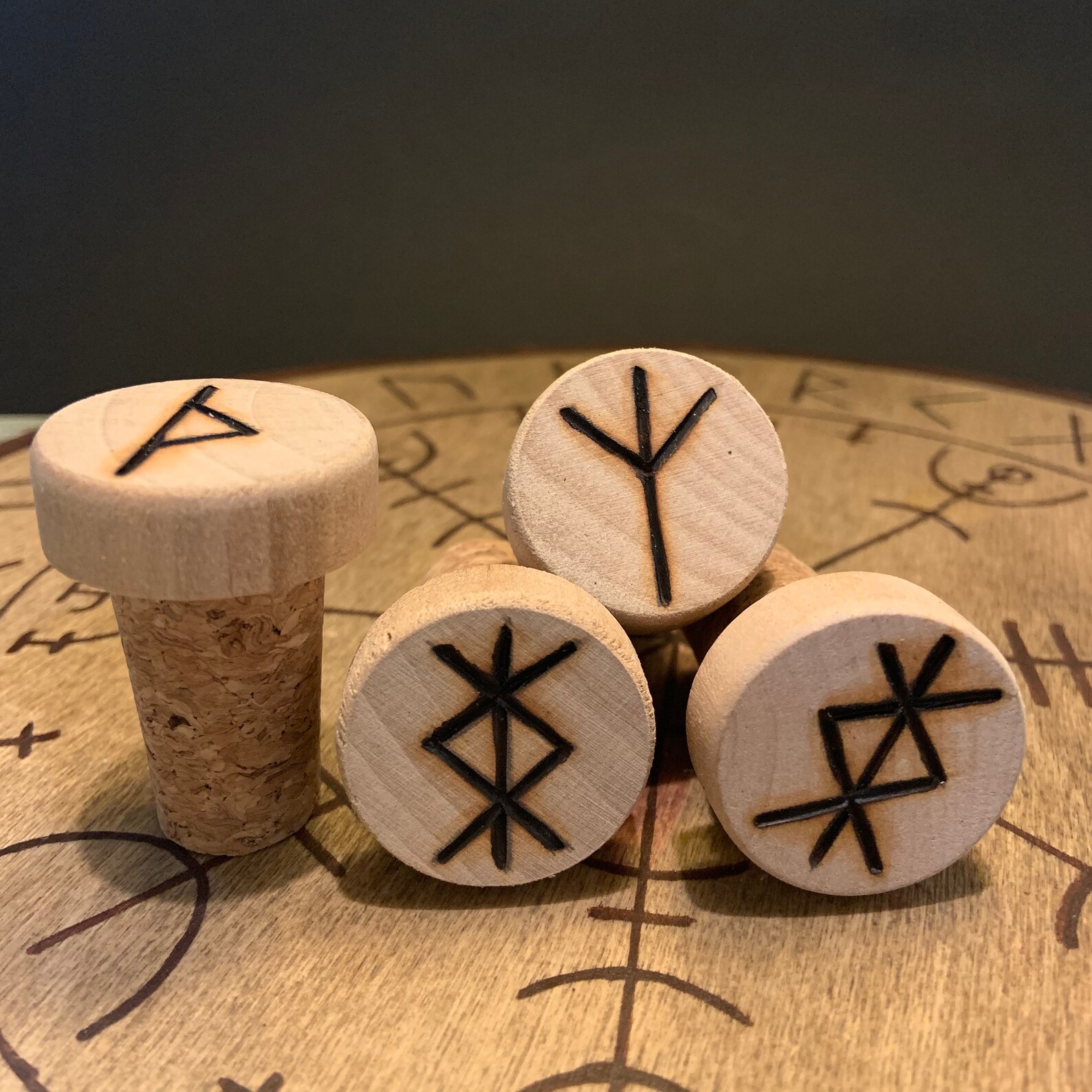 Protection Bind Rune & Protection Rune Wooden Corks Magic - Etsy