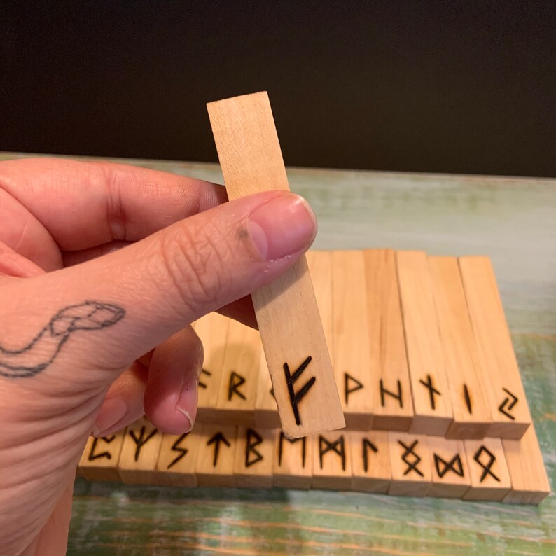 Maple Elder Futhark Rune Staves Handmade Wood Burned | Etsy