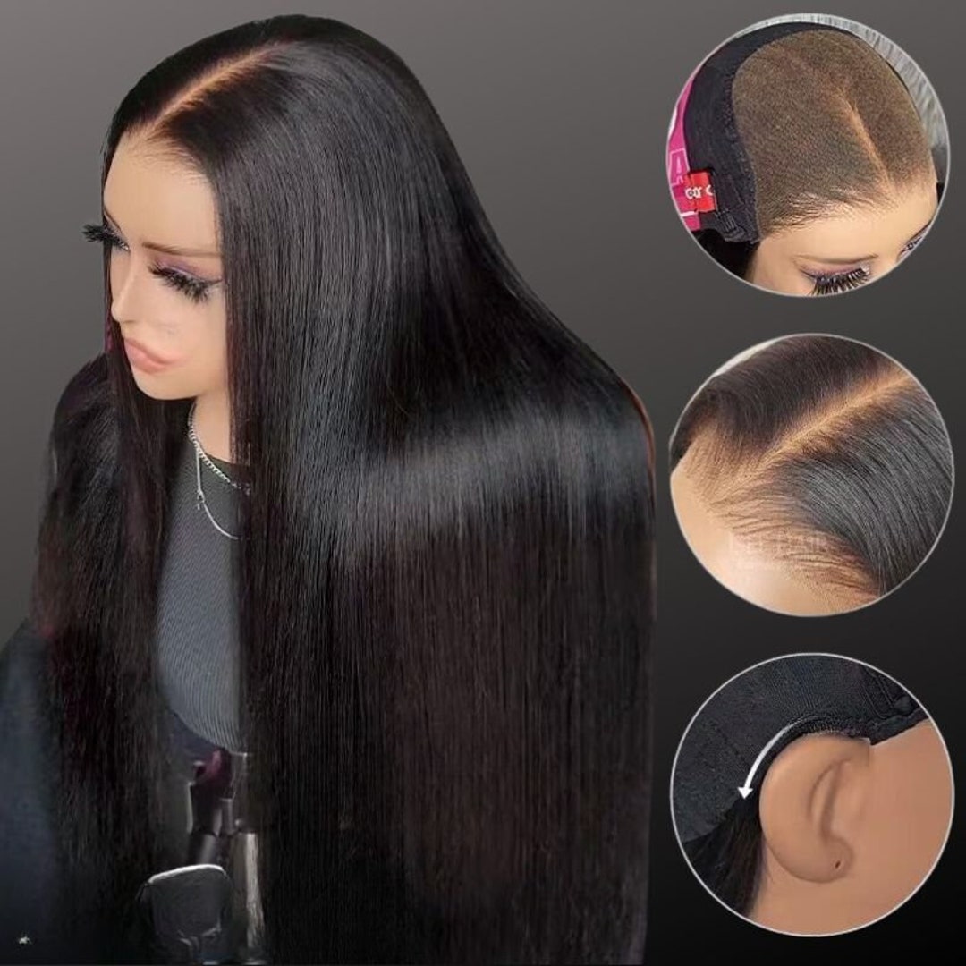 Max Lace Parting Glueless 20 Long Straight 9x6 Closure HD Lace Pre-cut ...