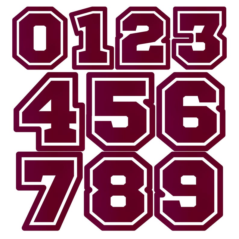 Varsity Alphabet ,numbers Maroon PNG Bundle Sports Font Collegiate ...