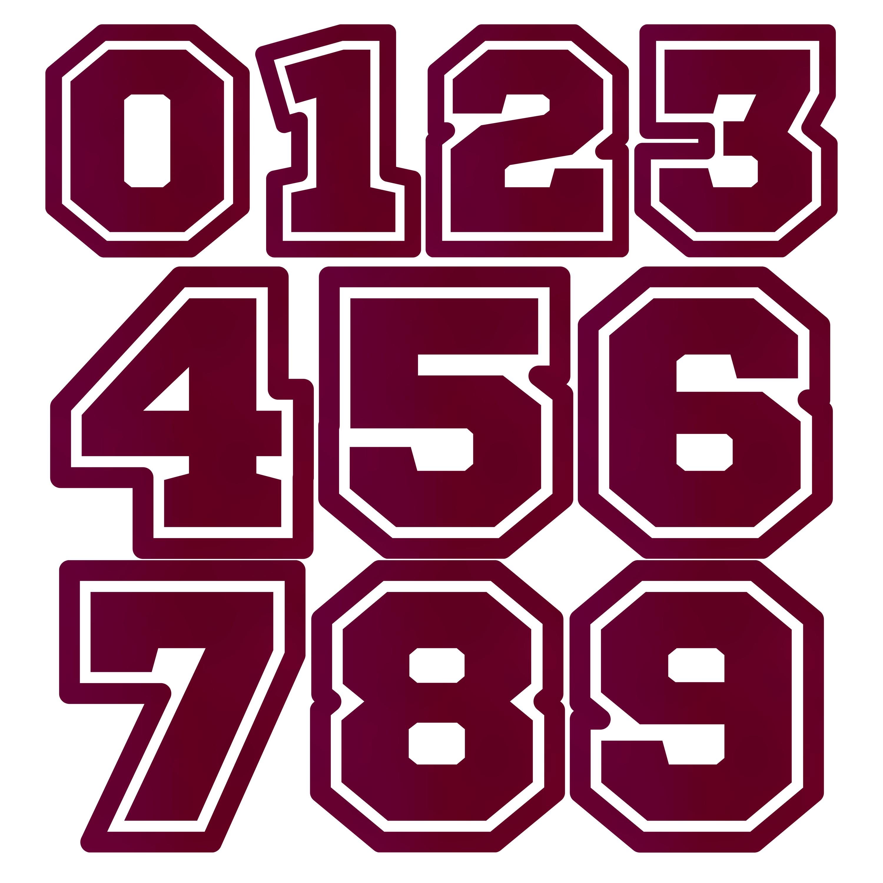 Varsity Alphabet ,numbers Maroon PNG Bundle Sports Font Collegiate ...